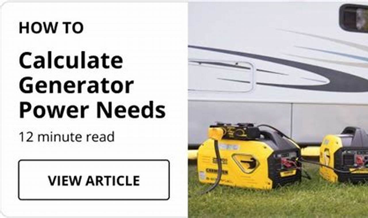 Portable Generator Power Needs: Sizing Guide