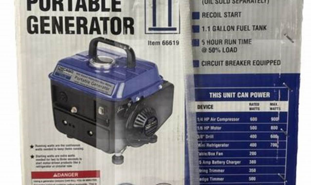 Chicago Portable Generator 800/900w Manual & Guide