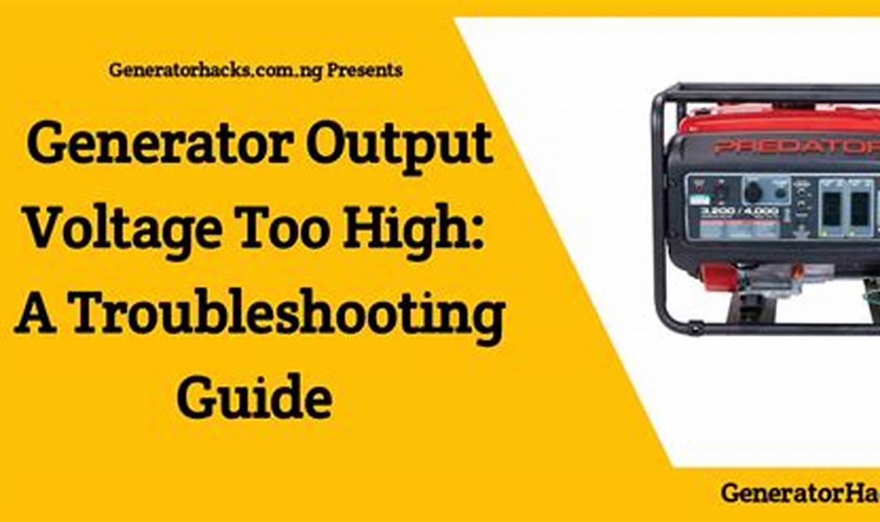 Fix High Voltage: Portable Generator Troubleshooting