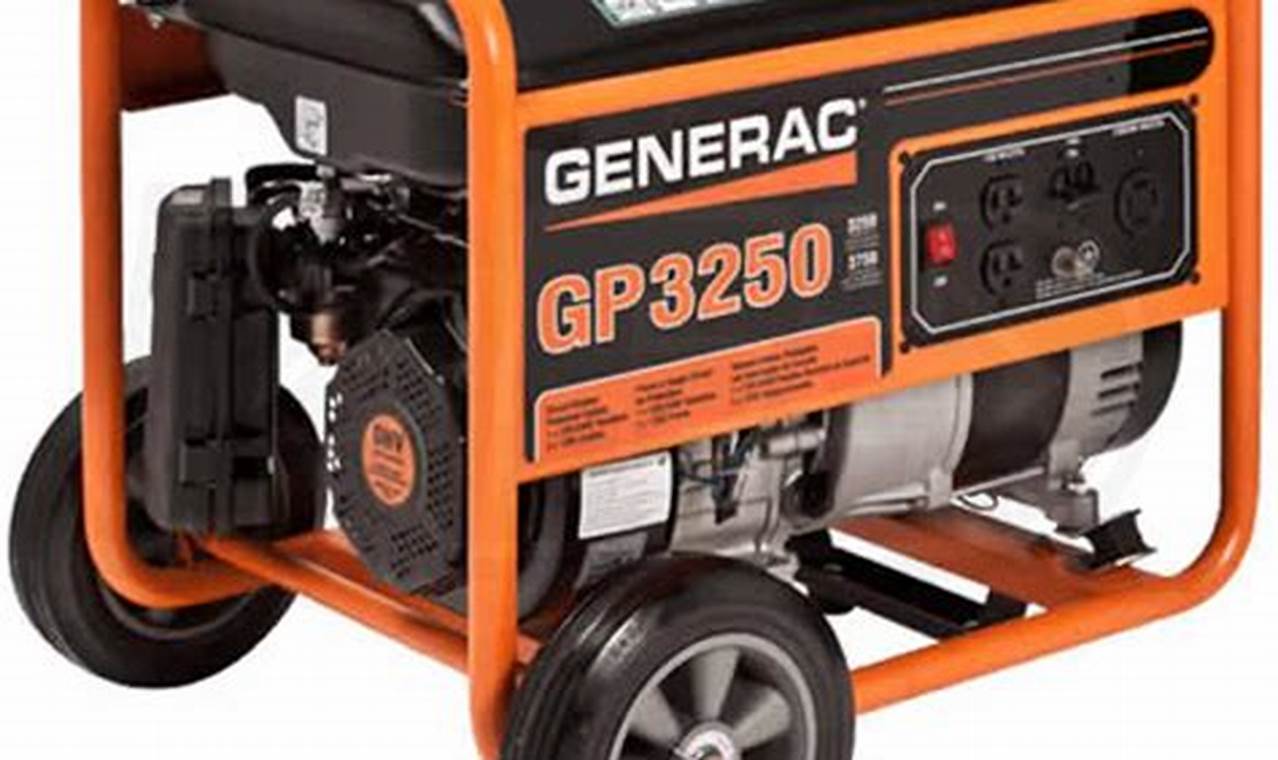 Reliable Generac 3250 Portable Generator Power