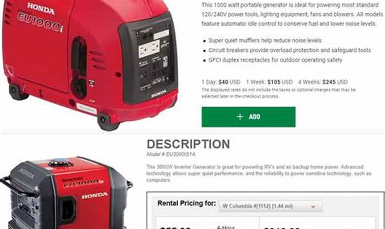 Best Portable Generator Rental Prices: Guide