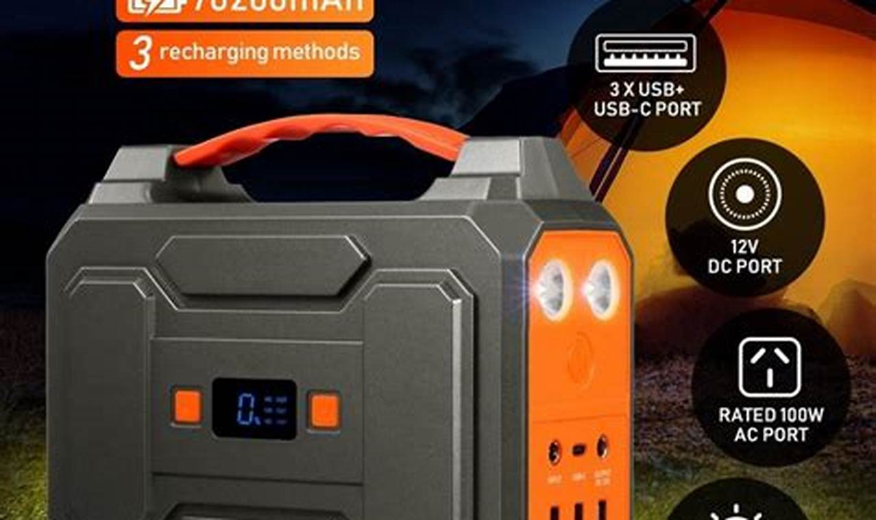 Best Portable 70200mAh 100W Solar Generator Power Station